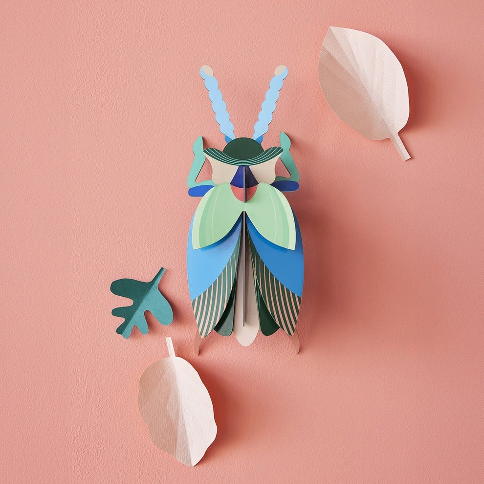 Studio Roof: Wall Art Beetles (A4) - Emerald Beetle – Monsterthreads