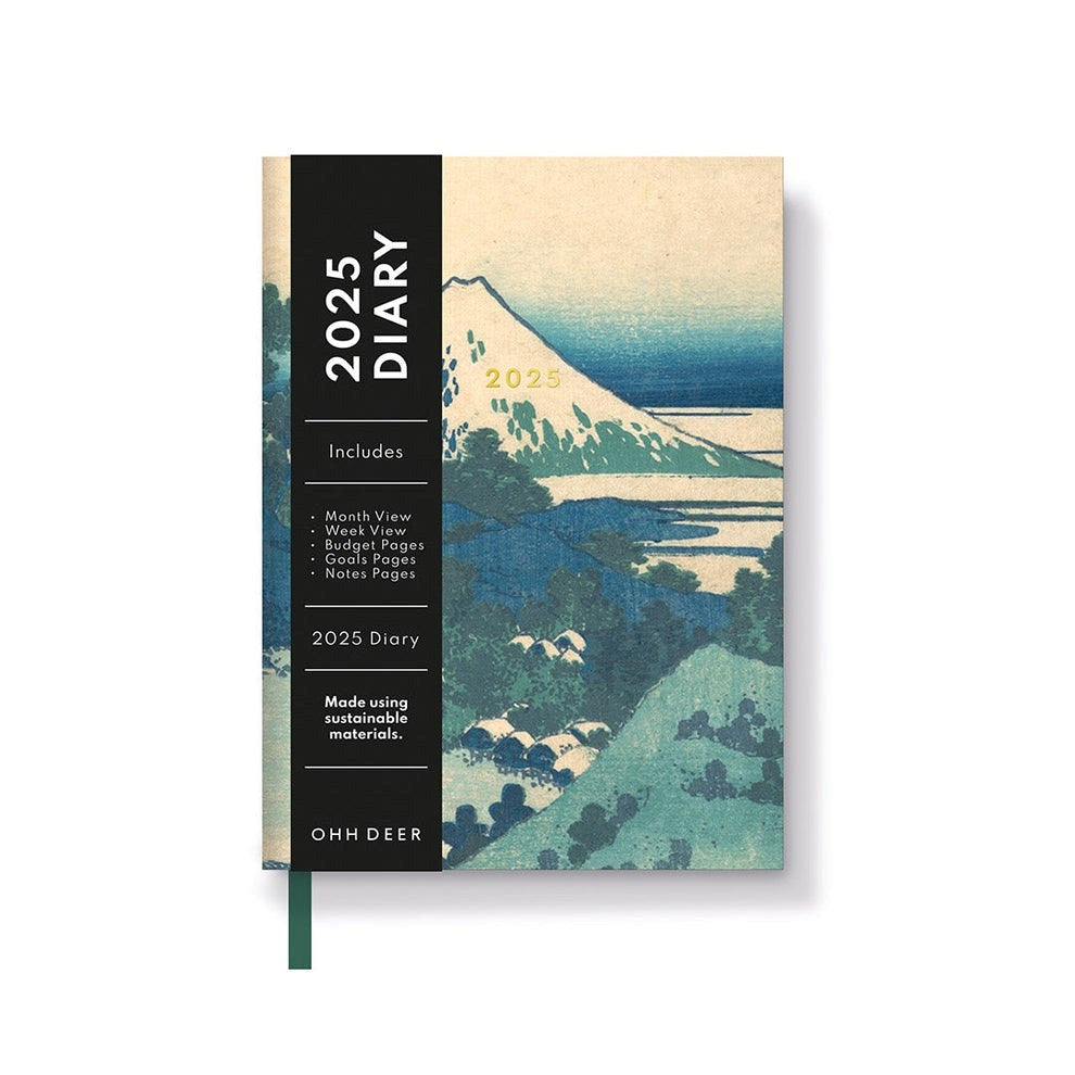 Ohh Deer A6 Diary-Woodblock Mountains 2025 Diary – Monsterthreads
