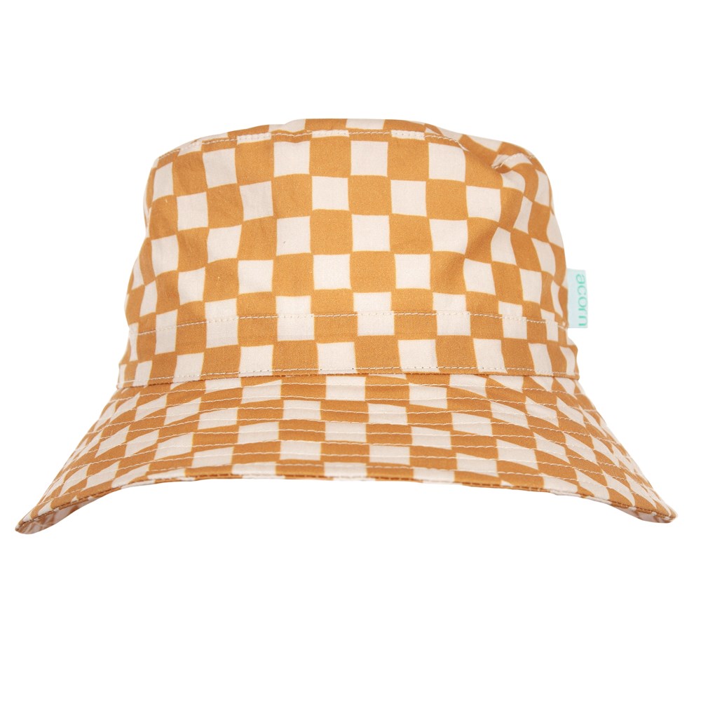 acorn kids: Checkmate Wide Brim Bucket Hat Caramel and Cream ...