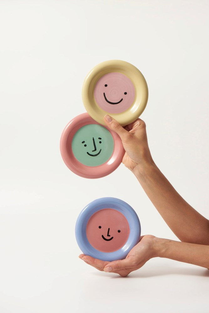 SMILEY PLATE PINK YELLOW – Monsterthreads