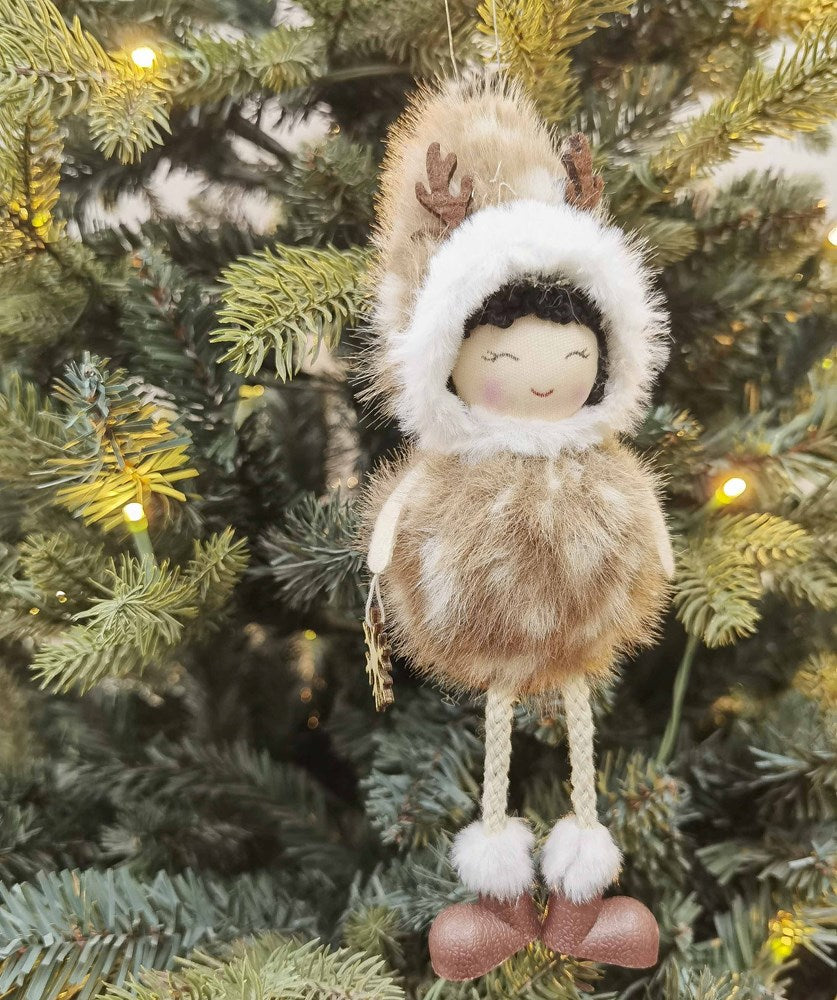 Fawn Girl Sitting Decoration Bisque & White – Monsterthreads