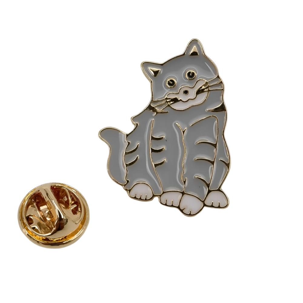 Cat Memento Pin Grey – Monsterthreads