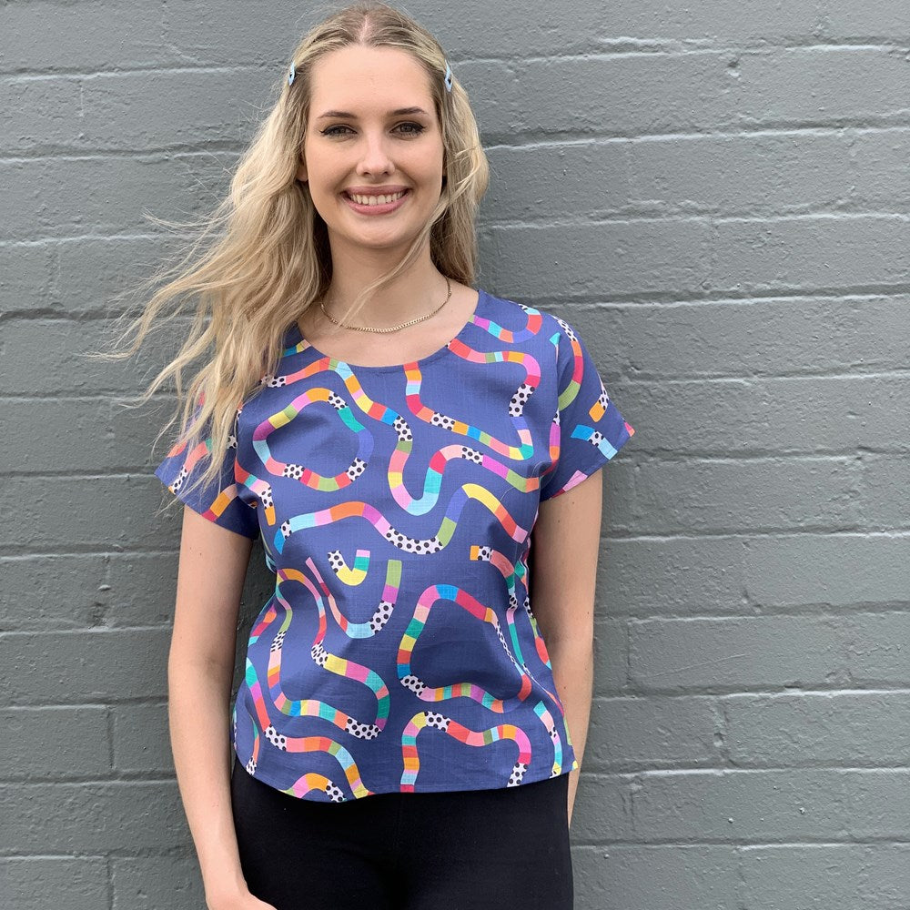 Rainbow Topographic Womens Top – Monsterthreads