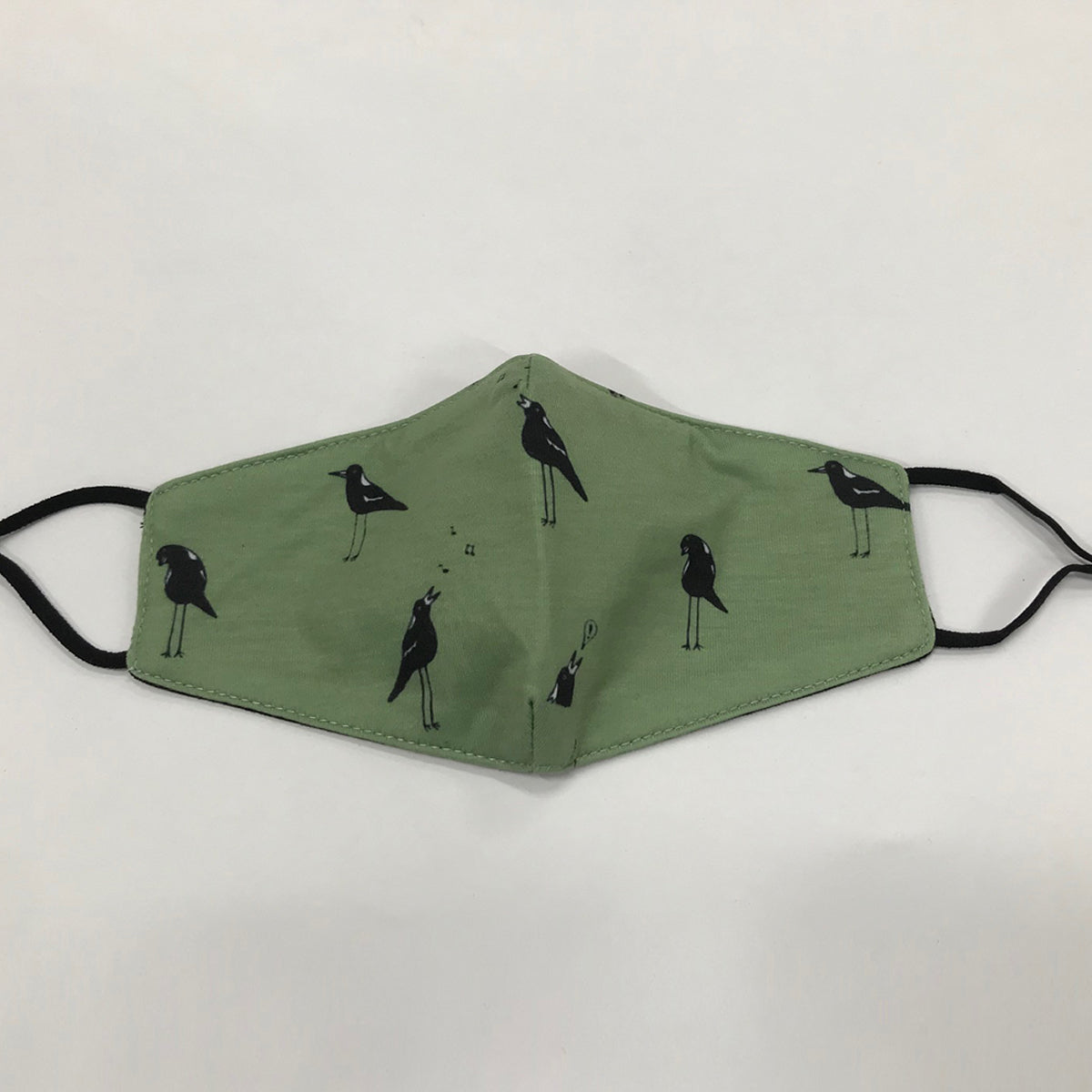 Singing Magpies Kids Face Mask - Green – Monsterthreads