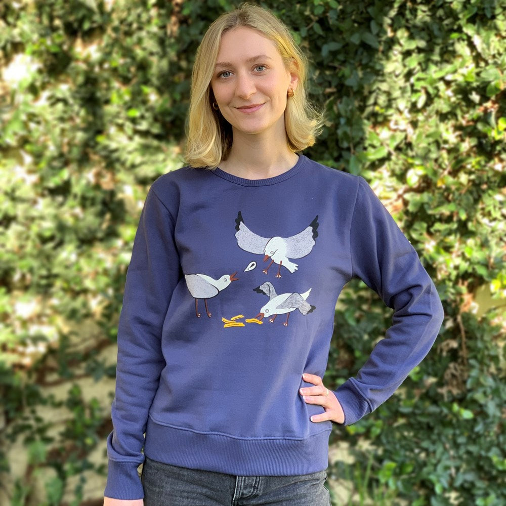 Seagulls Dusky Blue Womens Jumper – Monsterthreads
