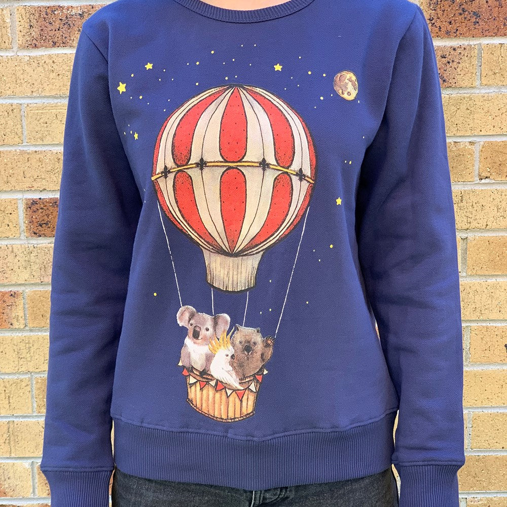 Ballooning Wombat Dusky Blue Womens Jumper – Monsterthreads