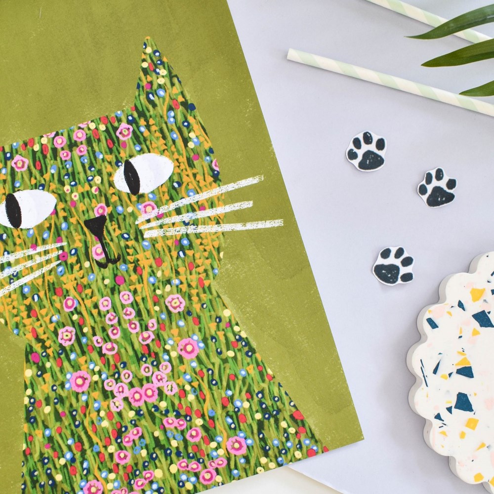 Niaski: Greeting Card Klimt Cat – Monsterthreads