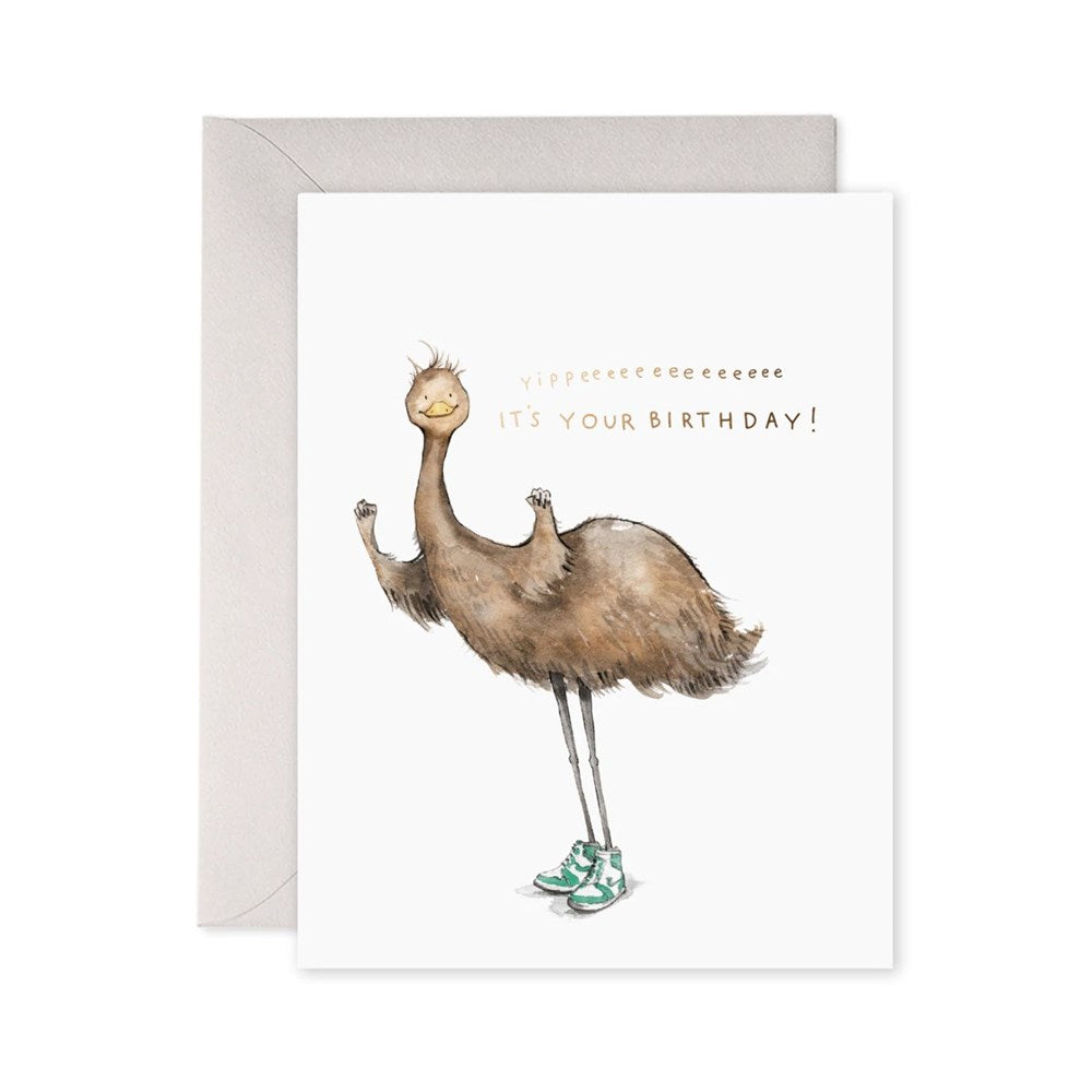 E. Frances Paper: Foil Greeting Card Emu Birthday – Monsterthreads