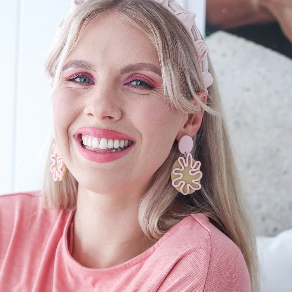 Pink Nade: Nimzy Earrings Mustard Pink – Monsterthreads