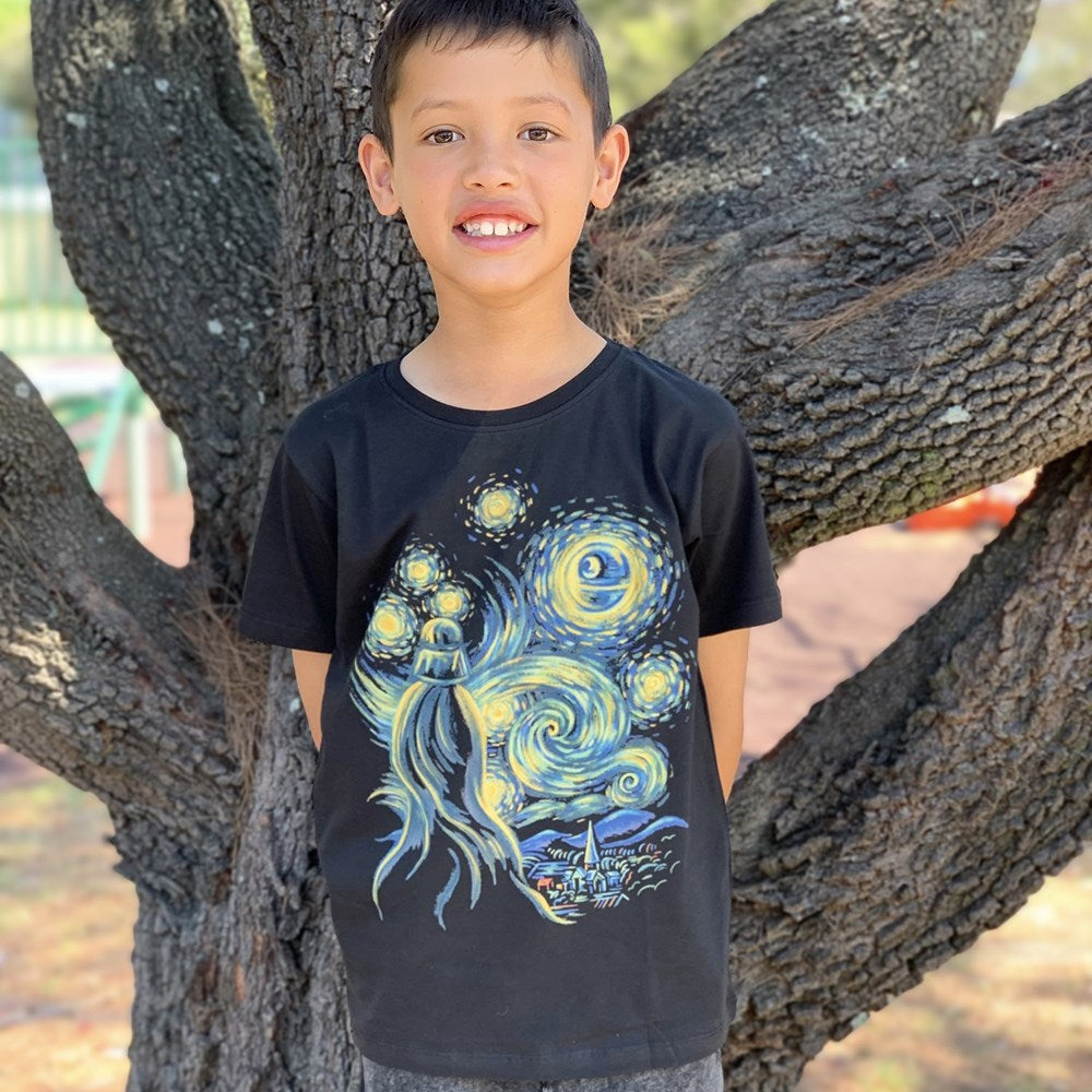 Starry Night Charcoal Kids Tee – Monsterthreads